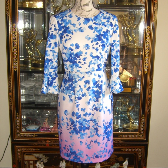 Donna Morgan | Dresses | Donna Morgan Blue Purple Floral Ombre Dress 4 ...